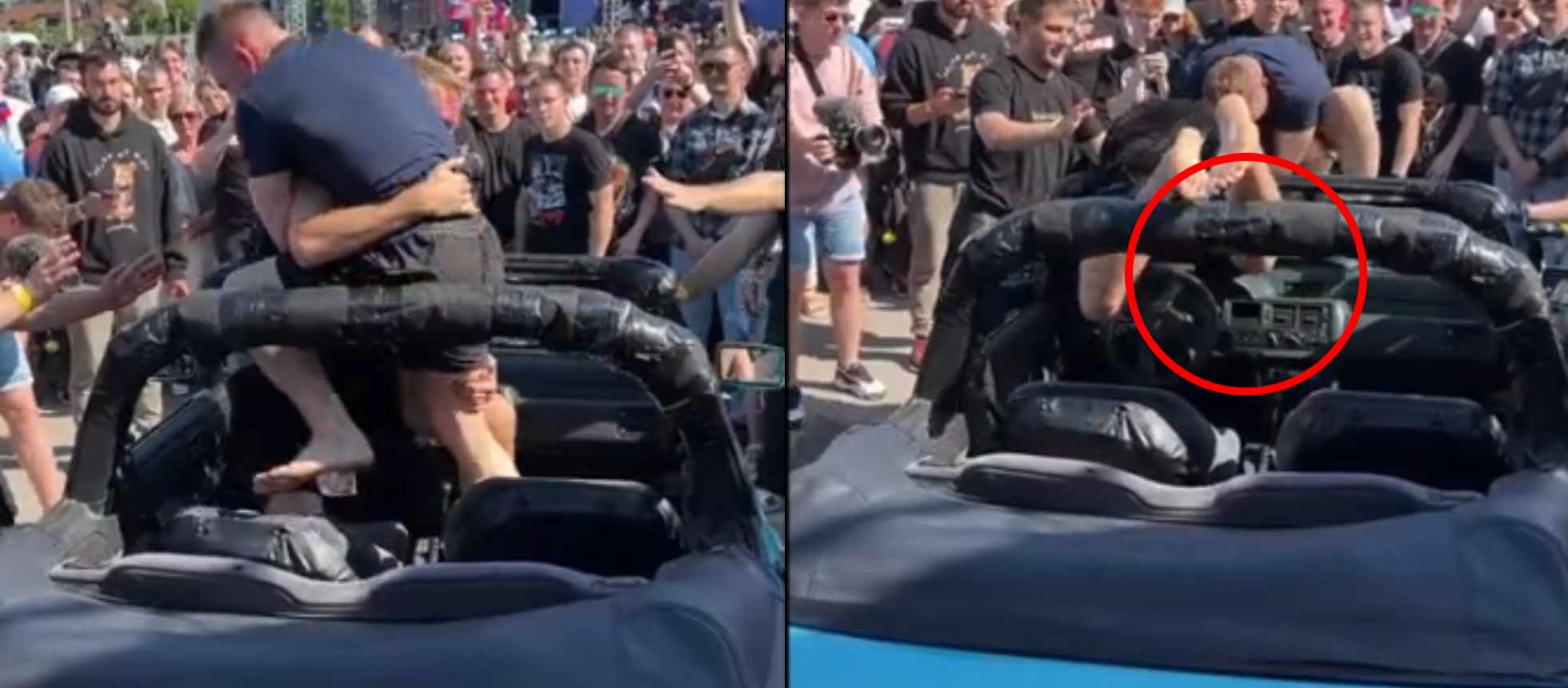 WATCH: Carjitsu goes wrong as one of the grapplers gets his leg cut by ...