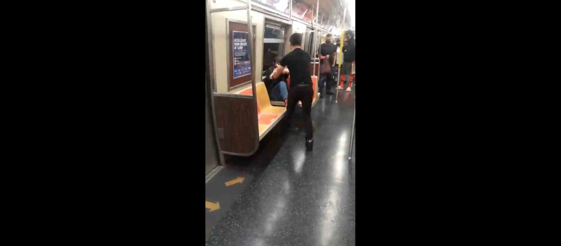 WATCH: Subway submission grappling incident captures NYC subway drama