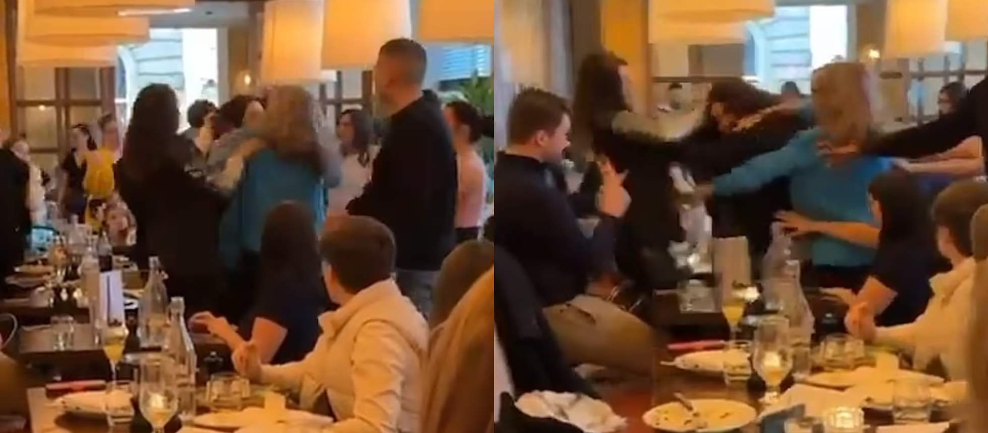 WATCH: Mother's Day brawl breaks out at Liverpool restaurant