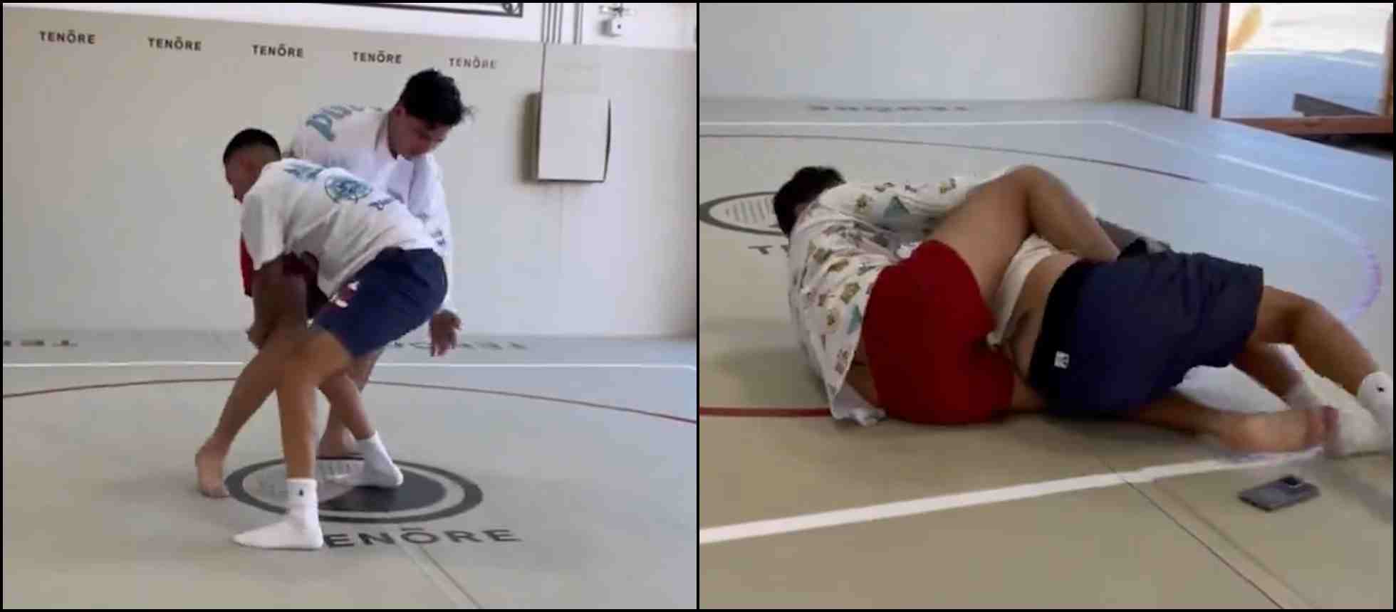 WATCH: Boxer Ryan Garcia Grapples with Brother