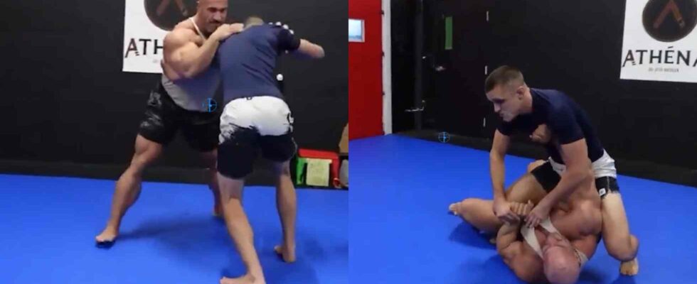 WATCH: 300 lbs untrained bodybuilder grappling with much smaller BJJ guy