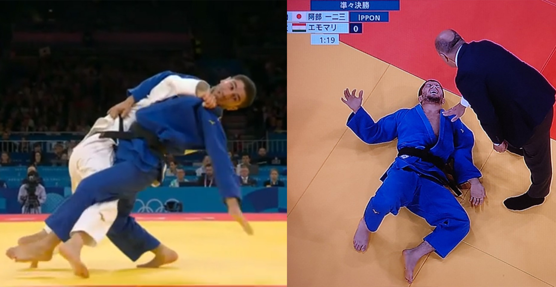 WATCH: Judo match ends after nasty fall dislocates athlete's arm