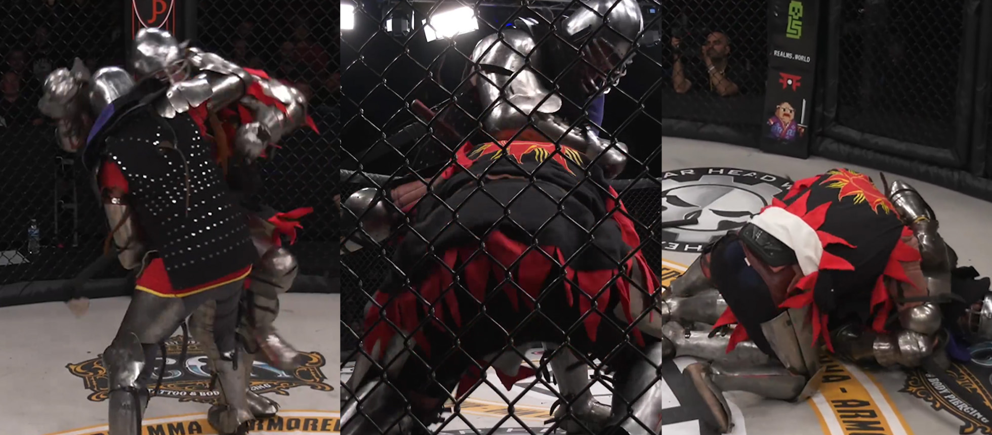 WATCH: Fun Grappling exchange during an armored MMA cage match