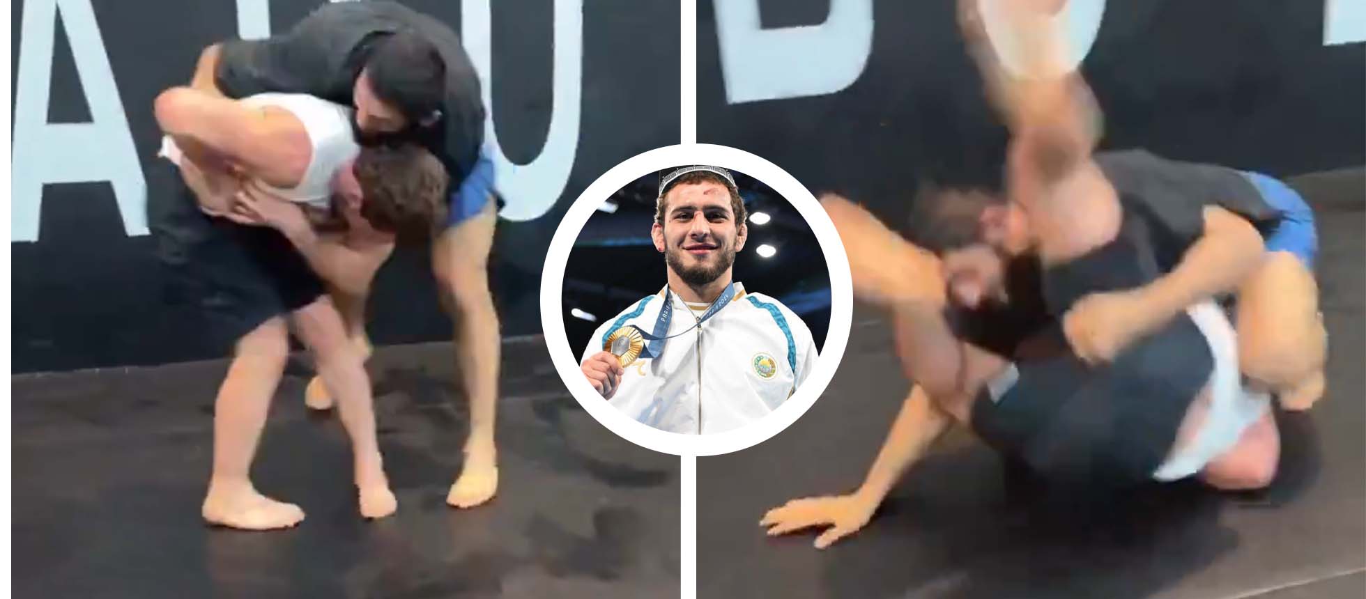 WATCH: Khamzat Chimaev grapples 2024 Olympic gold medalist in wrestling