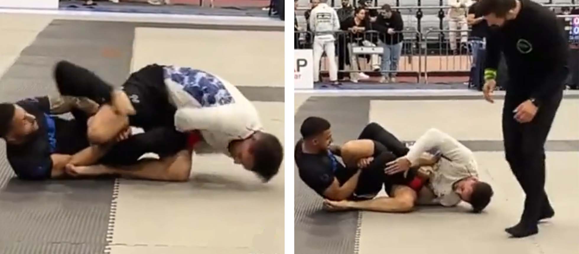 WATCH: Blue belt submits opponent with calf slicer, ref allows it and ...