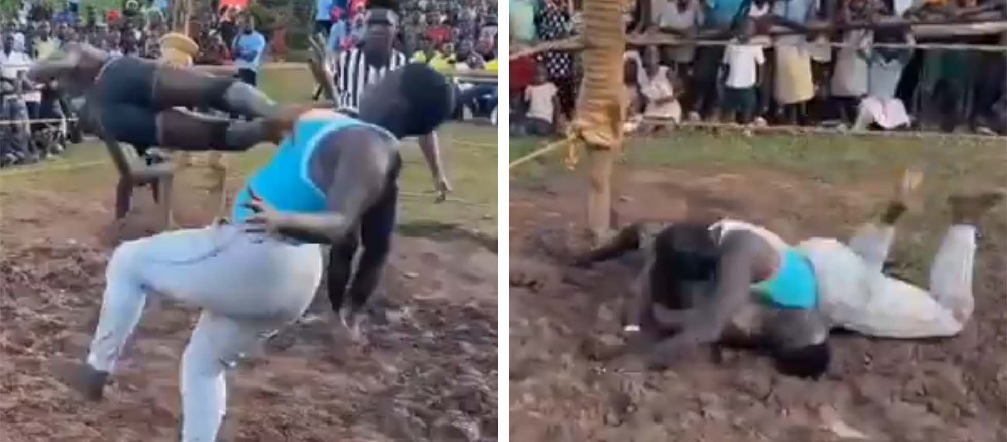 WATCH: A wild intergender wrestling match in Uganda