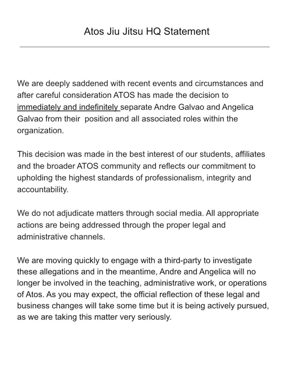 Atos HQ Issues Statement on Galvao Allegations, But Community Suspects ...